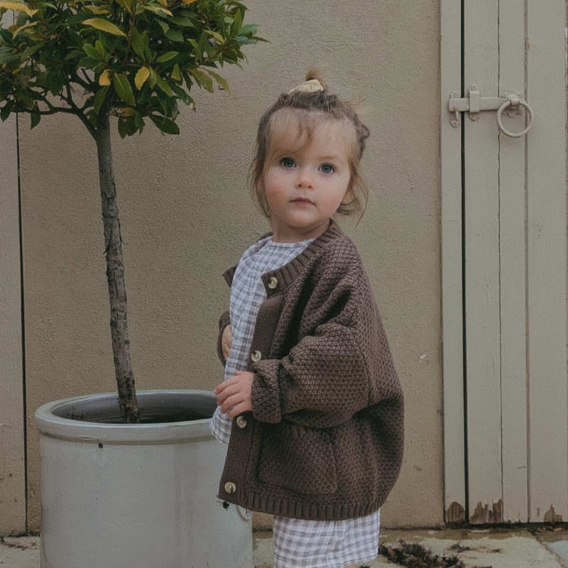Chocolate Chunky Knit Cardigan – OLIVE & BUD